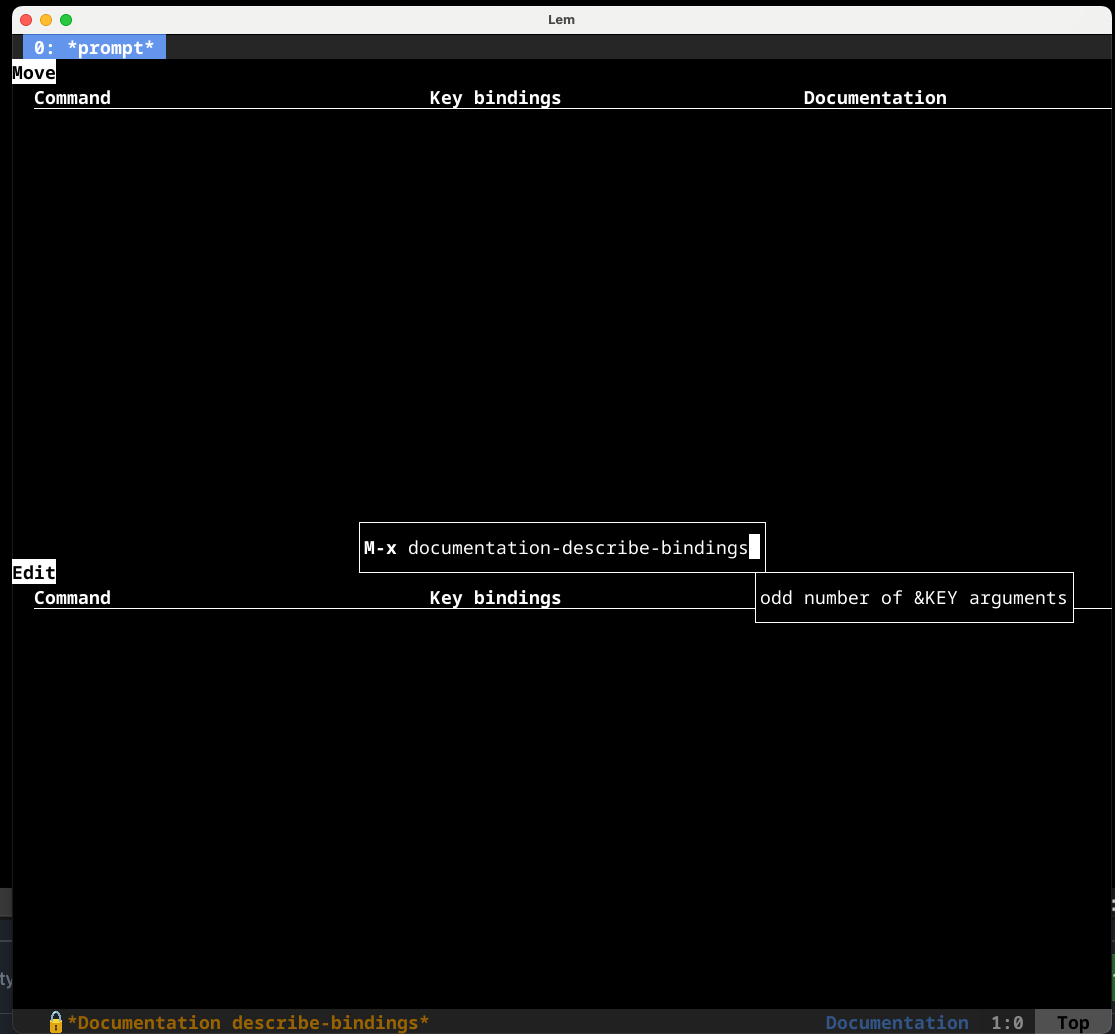Fix crash in documentation-describe-bindings on launch · Issue #874 · lem-project/lem · GitHub