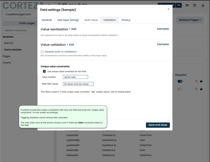 Update de-duplication UI on module and fields configuration pages · Issue #467 · cortezaproject ...