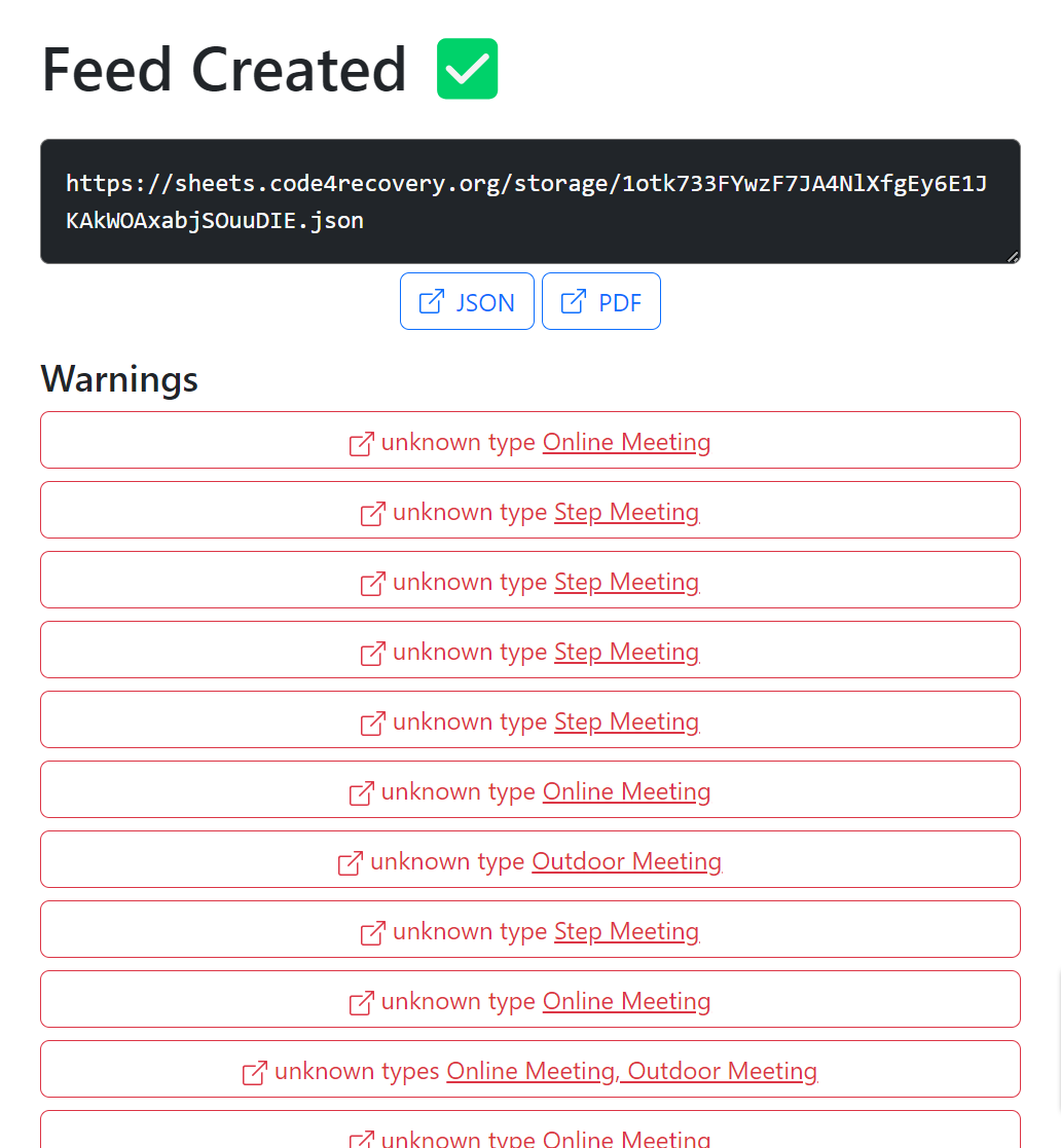 Google Sheets-JSON-Displays no meetings in feed · Issue #23 · code4recovery/sheets · GitHub