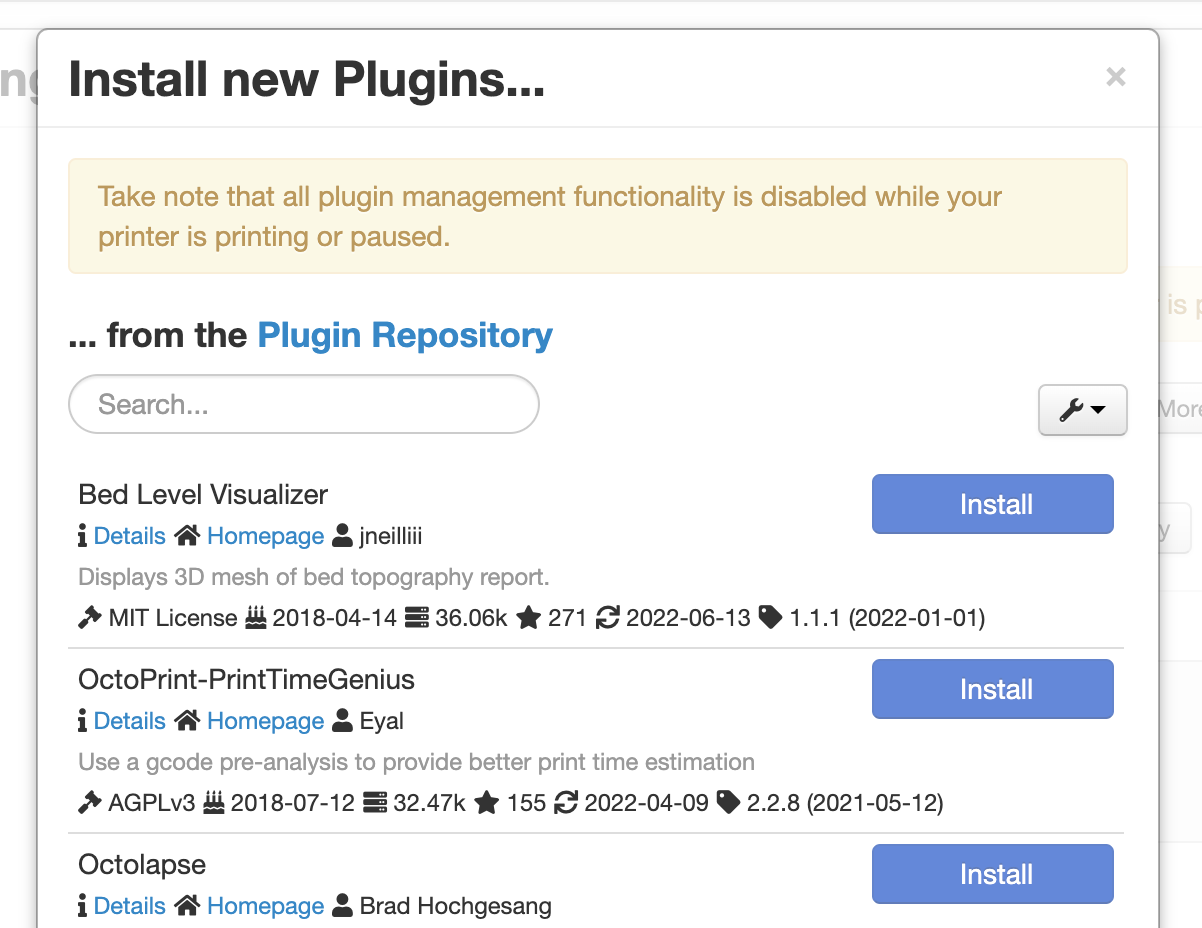 [Request] Install plugin button is not obviously disabled · Issue #4611 · OctoPrint/OctoPrint ...
