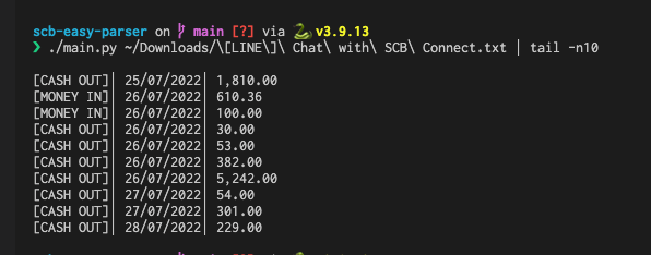 GitHub - al3rez/scb-easy-parser: Parses SCB Easy LINE messages after ...