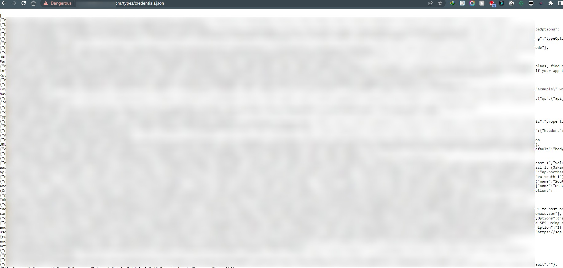 ALERT! - for /types/credentials.json - make my domain list by google Dangerous: Avoid this site ...