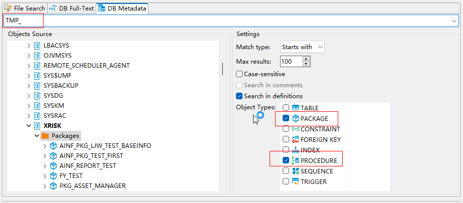 Cant Use Db Full Text Search And Search Metadata To Search Plsql Code In Packages · Issue