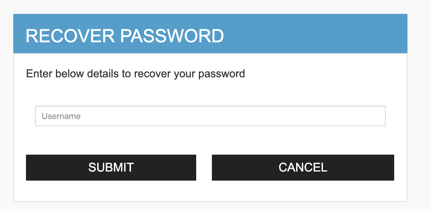 [Dev Portal] Password recovery page does not have the recover with ...