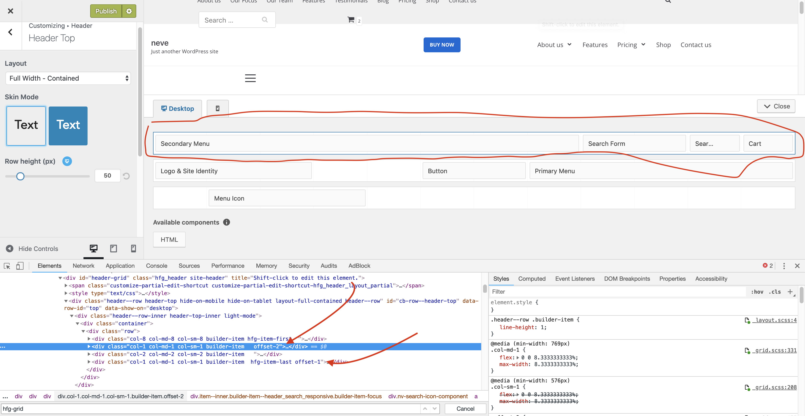 HFG - Unexpected Offsets [customizer] · Issue #439 · Codeinwp/neve · GitHub