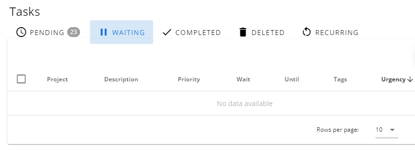 Task with "wait" isn't hidden · Issue #29 · DCsunset/taskwarrior-webui · GitHub