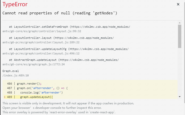updateLayout之后重新render, graph.destroy报错 · Issue #4126 · antvis/G6 · GitHub