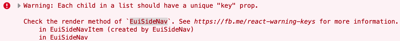 [EuiSideNav] Does not define keys for EuiSideNavItem array · Issue ...