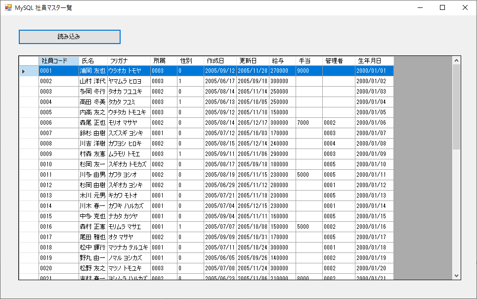 Github Winofsqlcs Form Mysql Datagridview Datagridview に Select の結果