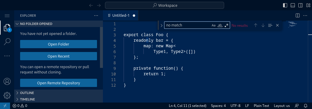 No matches text is very low contrast in Tomorrow Night Blue · Issue #187861 · microsoft/vscode ...