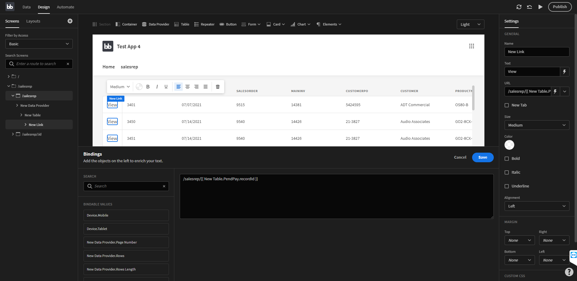 Filtering Data on Linked Screen When Using External Database (MS SQL) · Budibase budibase ...