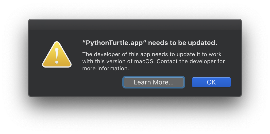 Mac OS Catalina · Issue #140 · PythonTurtle/PythonTurtle · GitHub
