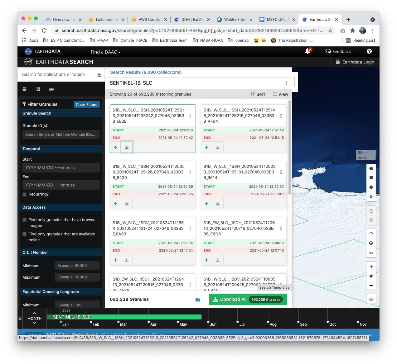 Remove download granules options from MAAP EDSC · Issue #341 · MAAP-Project/Community · GitHub