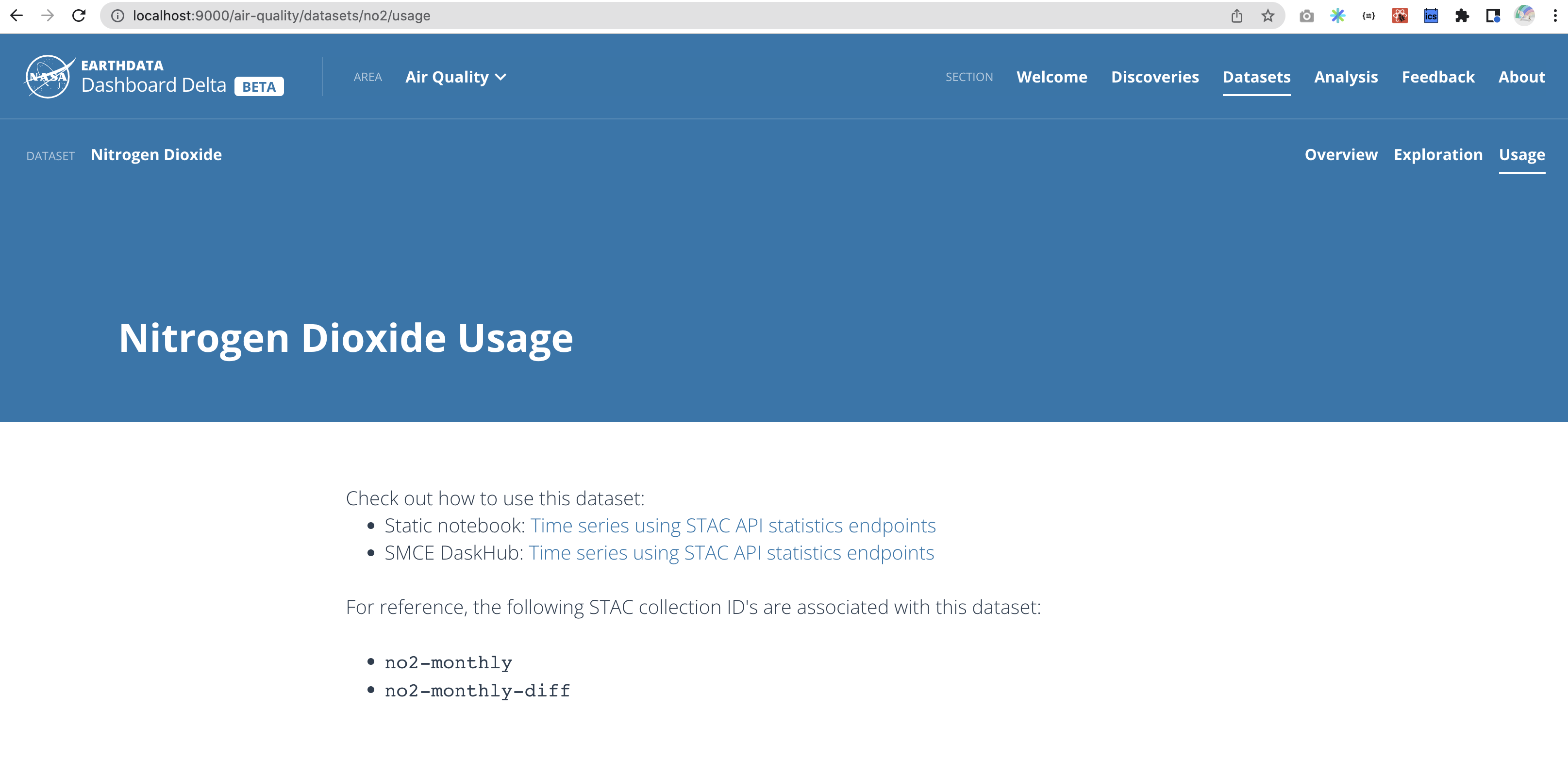 Multiple “usage” links for dashboard in delta-ui · Issue #293 · NASA-IMPACT/veda-ui · GitHub