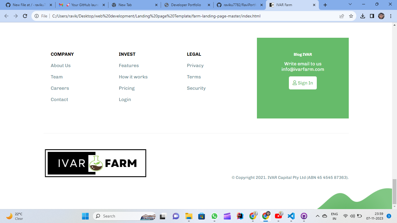 GitHub - raviku7782/IVARFarmLandingPage