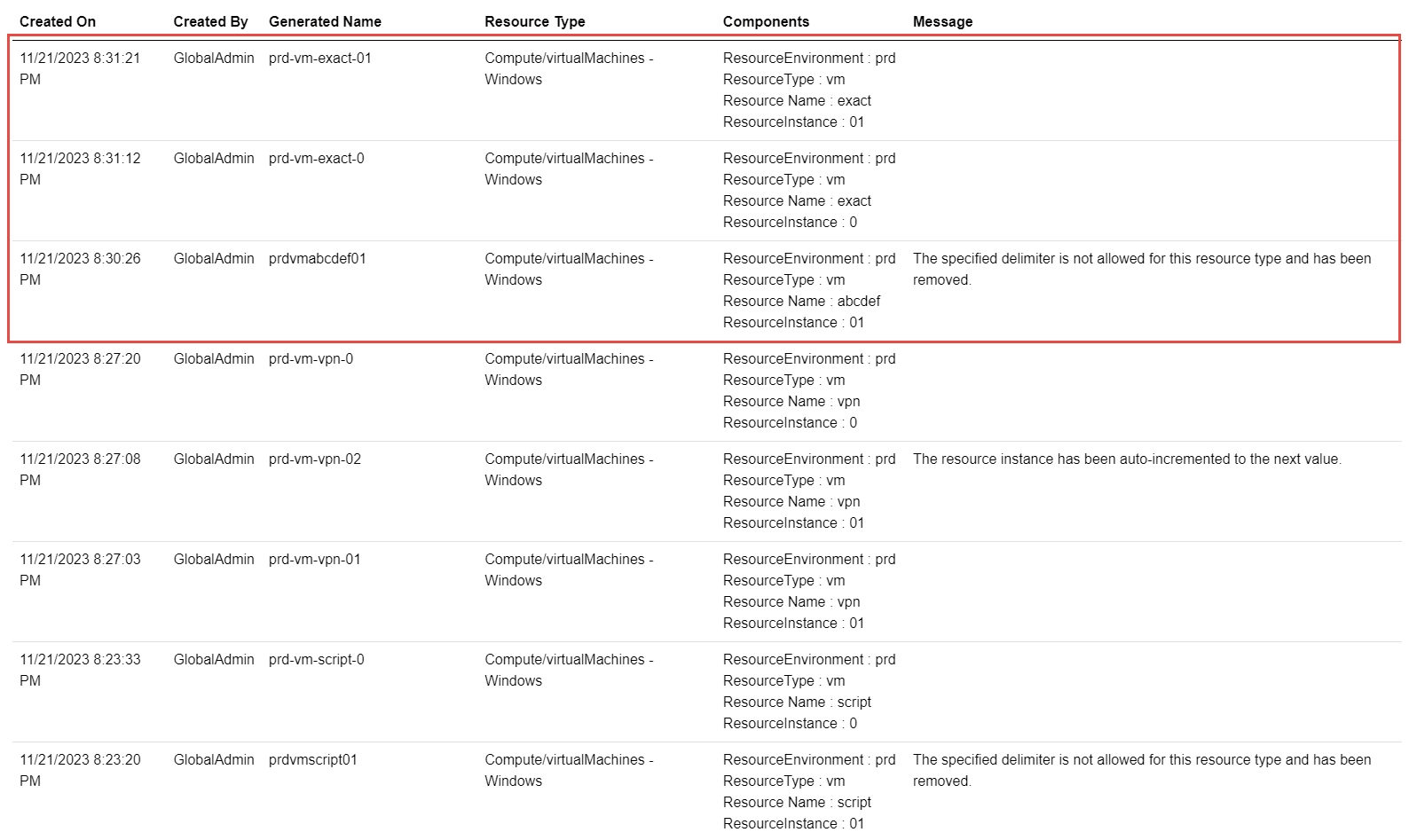 Instance Length And Vm Delimiters · Issue 48 · Mspnpazurenamingtool 