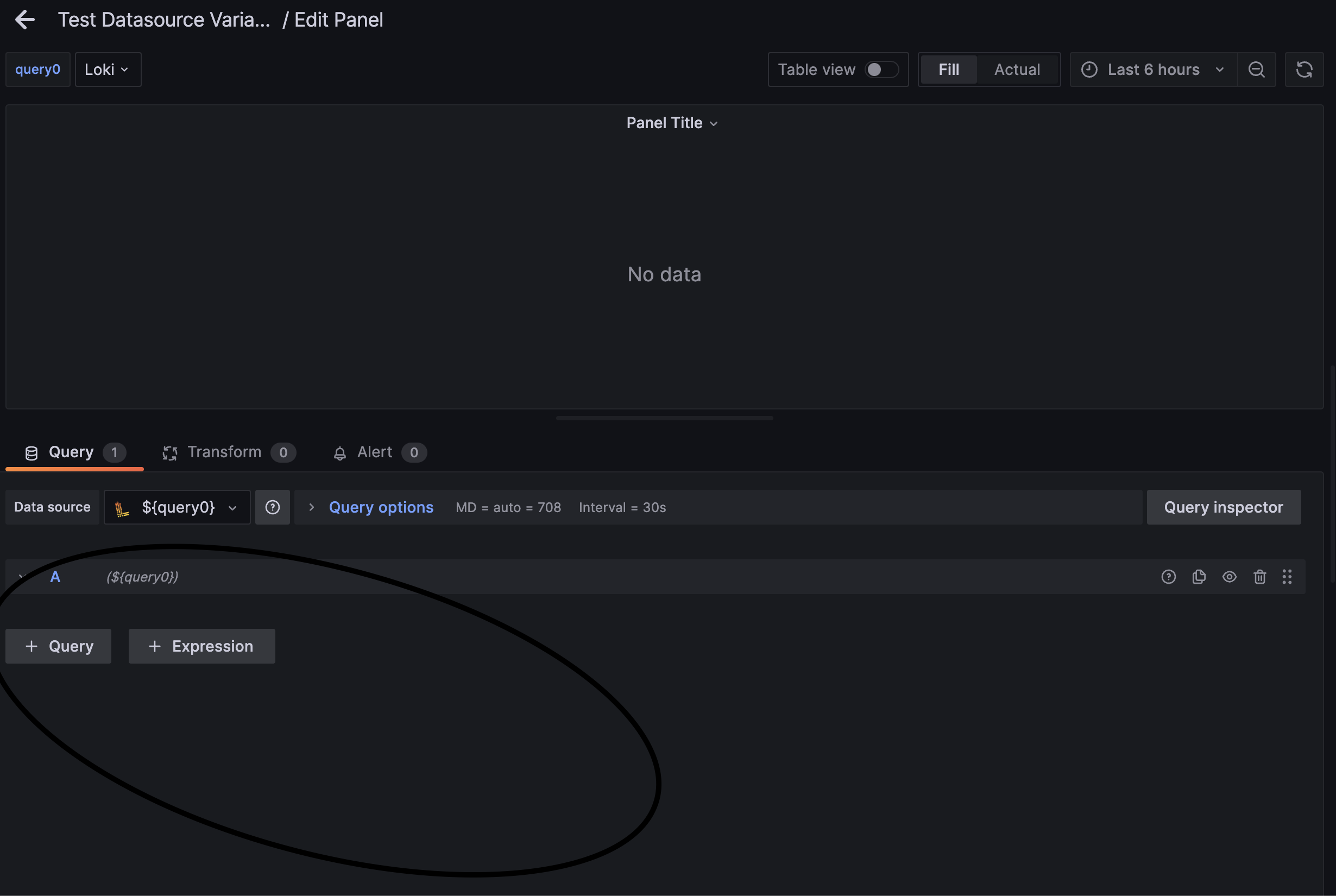 Frontend Using A Datasource Variable Does Not Display A Query Editor · Issue 61710 · Grafana 