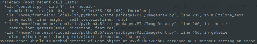 Error drawing an image. [Huge Text file] · Issue #2666 · python-pillow ...