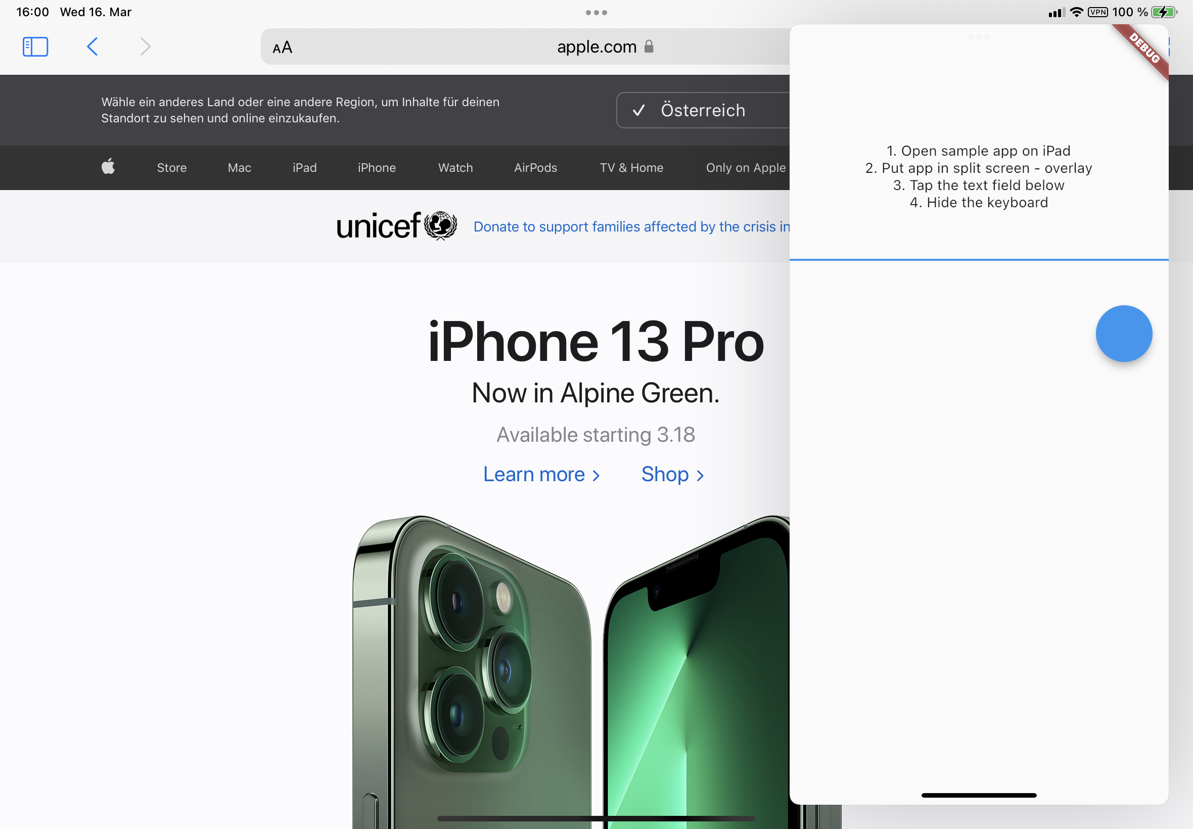 [IOS]Scaffold bottom inset do not reset on iPad in overlay mode ...