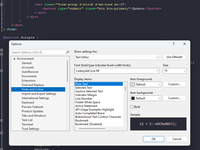 Caskaydia Code and Visual Studio · Issue #1242 · ryanoasis/nerd-fonts · GitHub