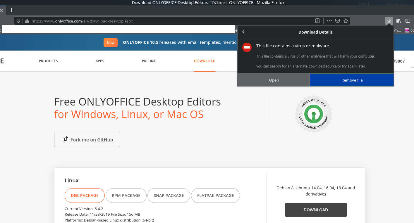 Virus detected? · Issue #320 · ONLYOFFICE/DesktopEditors · GitHub
