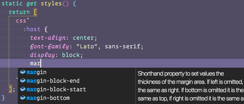 Support syntax highlighting inside css`` template literal · Issue #60 ...