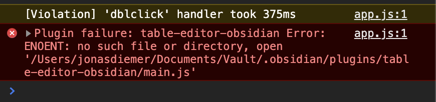 Failed to load plugin table-editor-obsidian · Issue #36 · tgrosinger/advanced-tables-obsidian ...