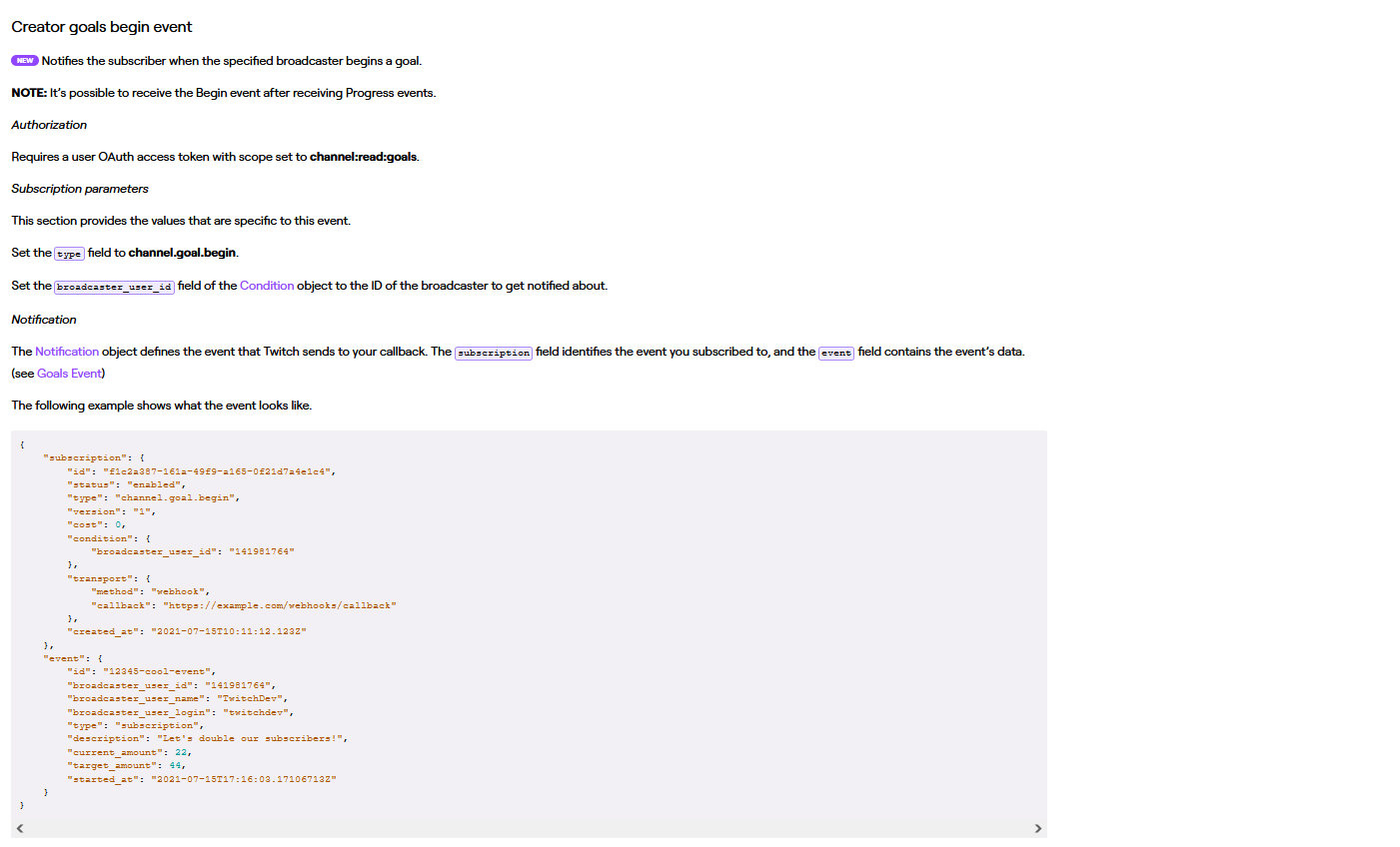 EventSub documentation for Goals differ and is harder to read · Issue #502 · twitchdev/issues ...