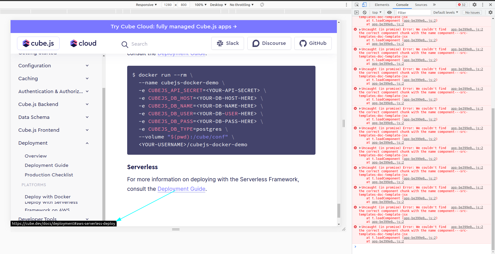 Docs Getting Started Broken Link To Serverless Deployment Guide · Issue 3112 · Cube Js Cube