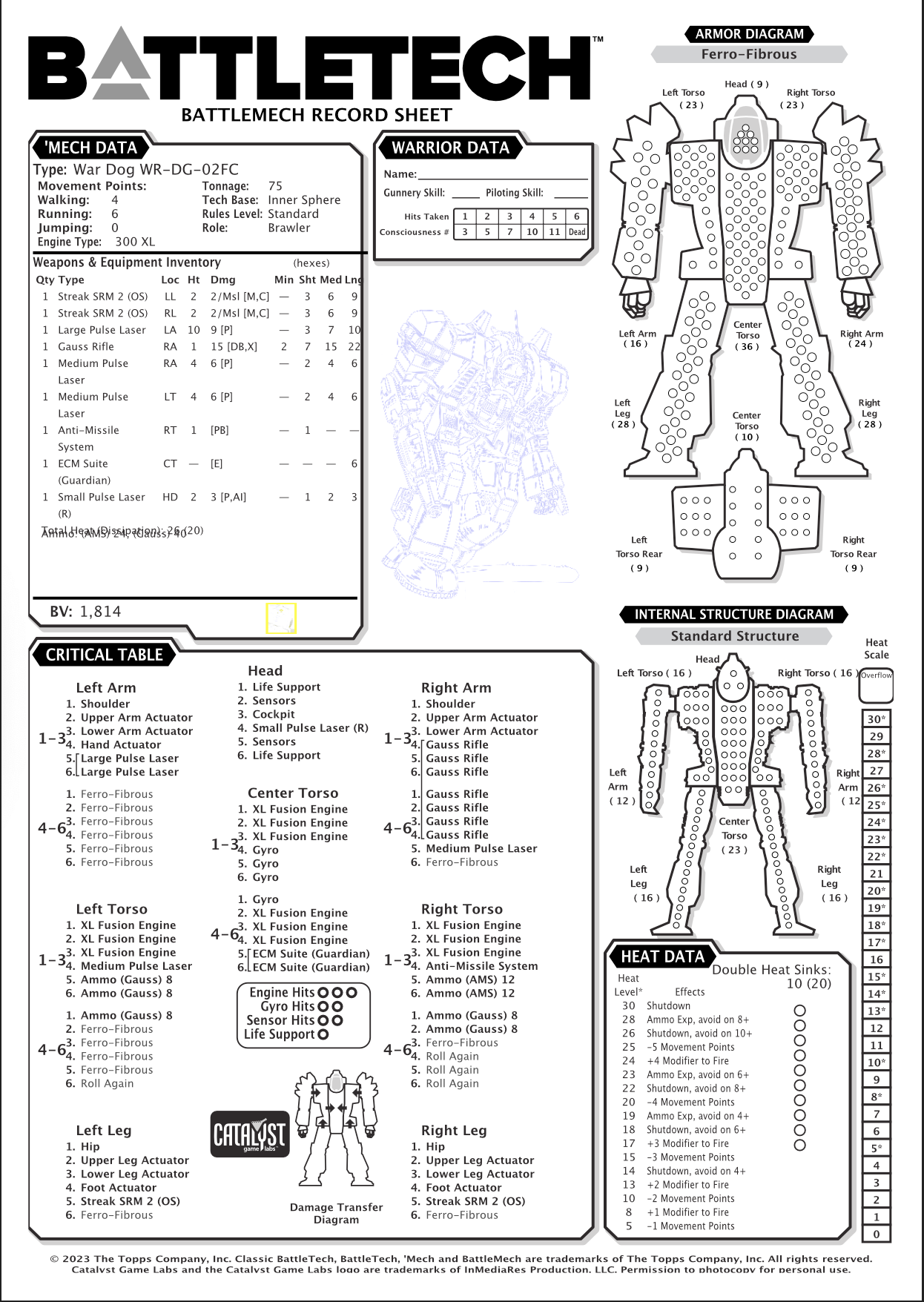 Fluff image printed in light blue · Issue #1266 · MegaMek/megameklab ...
