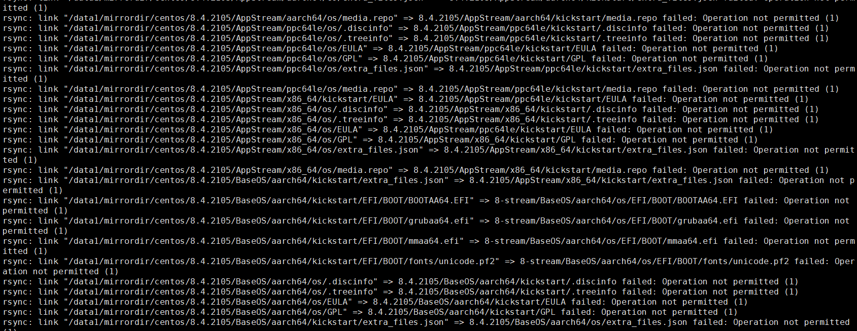 日志中出现 rsync: link "xxx" => failed: Operation not permitted · Issue #156 · tuna/tunasync · GitHub