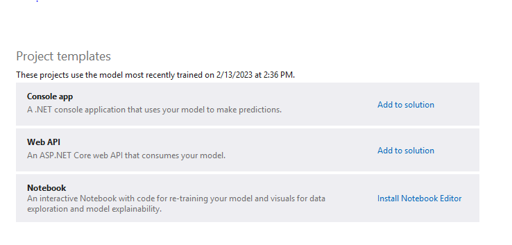 model builder should allow for me to get the model directly · Issue #2486 · dotnet ...