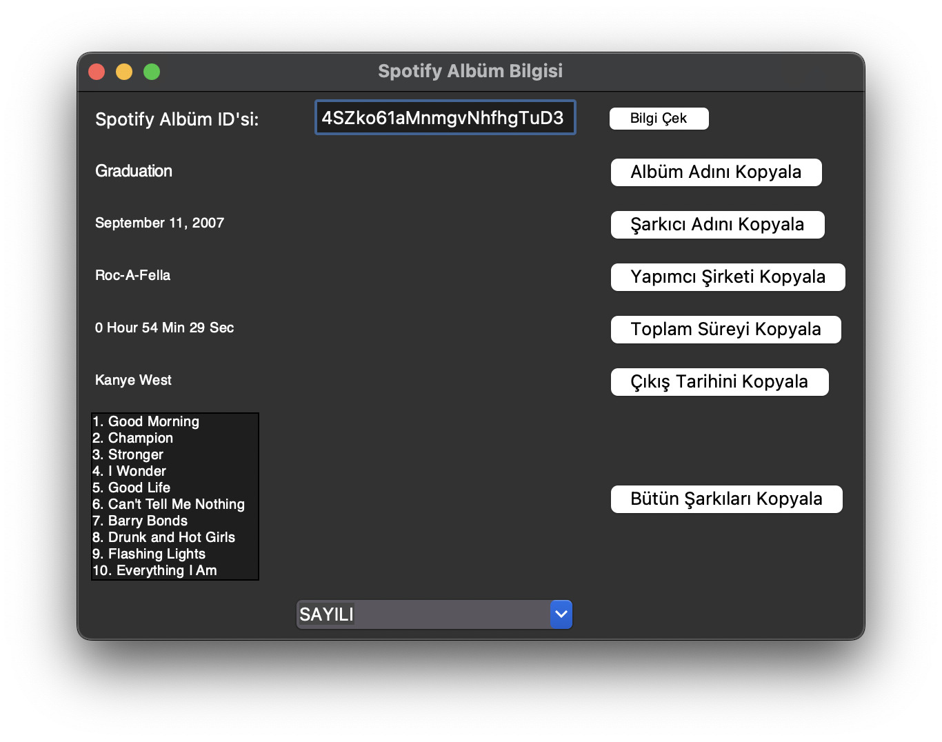 GitHub - erengorkemsahin/Spotify-Data-Extraction: Pulling Data of Albums Using Spotify API.