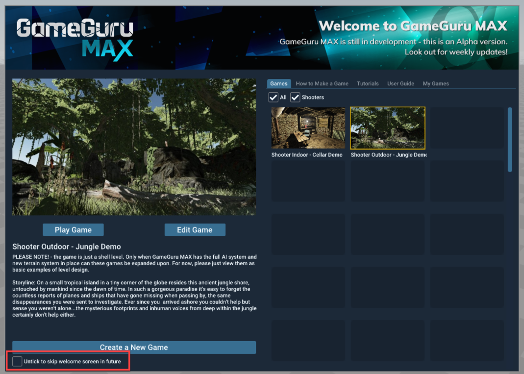 Settings: Show welcome screen on startup · Issue #1245 · TheGameCreators/GameGuruRepo · GitHub