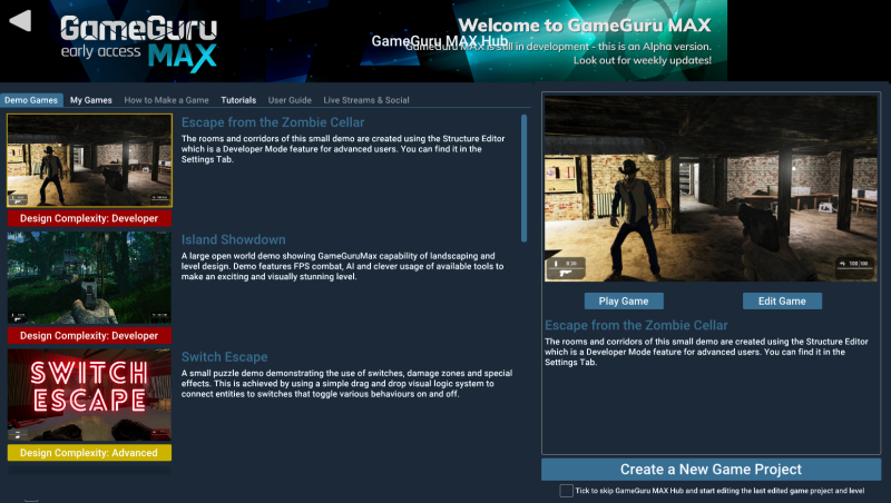 HUB - swap the games list around with the preview · Issue #2285 · TheGameCreators/GameGuruRepo ...