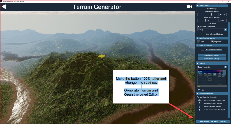 Terrain Generator: The Generate Terrain button is too small. · Issue #2399 · TheGameCreators ...