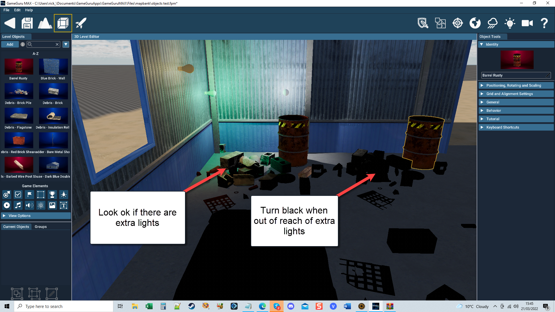 Objects in the basement collection appear black when inside buildings (compared to other objects ...