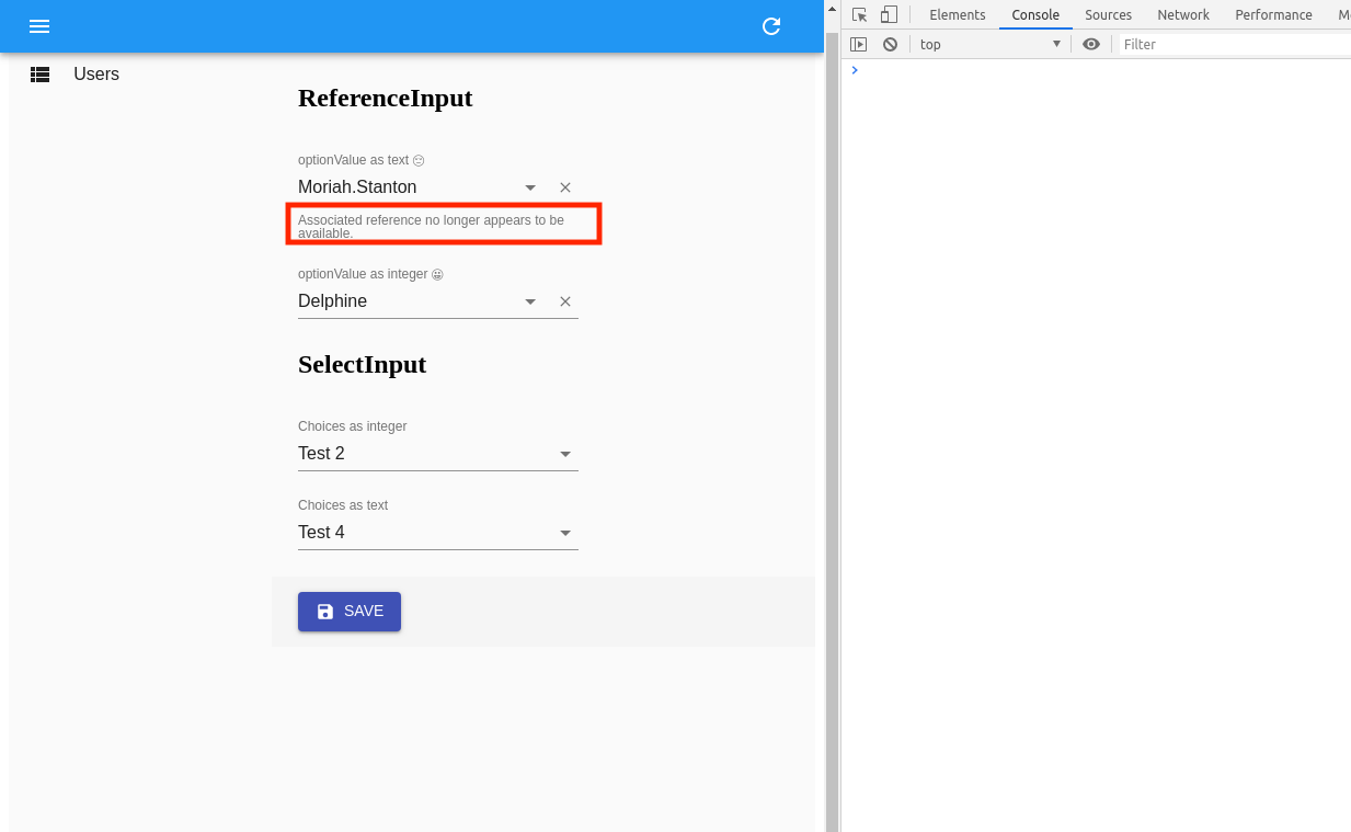 ReferenceInput and SelectInput show an unwanted warning when using text values · Issue #3764 ...