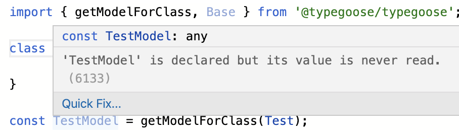 getModelForClass returns any type · Issue #191 · typegoose/typegoose · GitHub