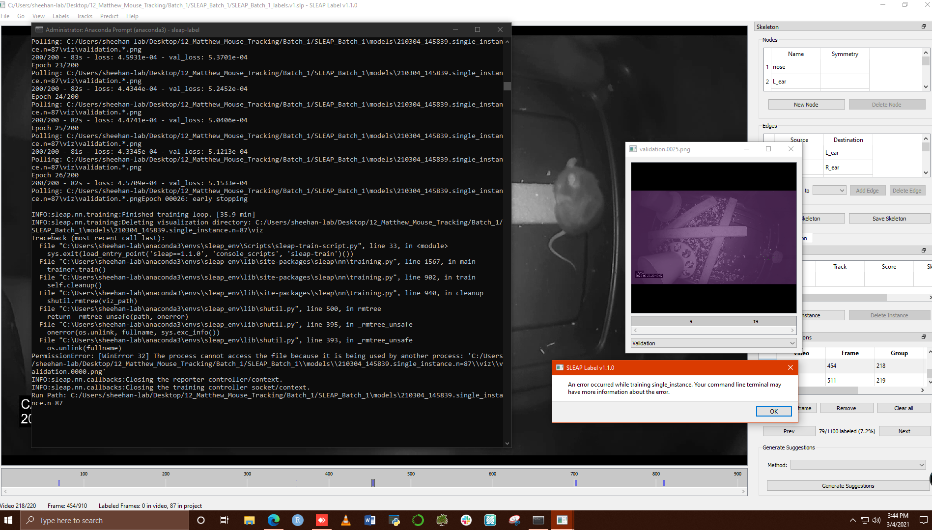 Failed To Convert Object Of Type · Issue 500 · Talmolab Sleap · Github