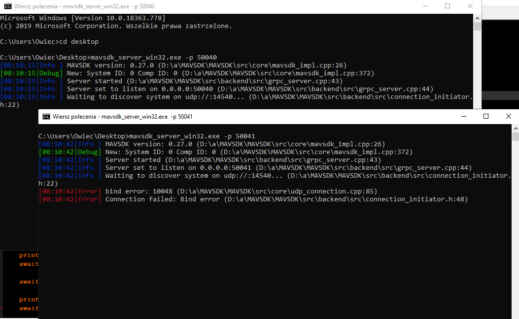 How to connect multiple drones correctly? · Issue #1130 · mavlink/MAVSDK · GitHub