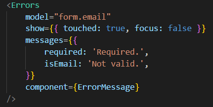 Displaying Field Errors · Issue #1132 · davidkpiano/react-redux-form · GitHub
