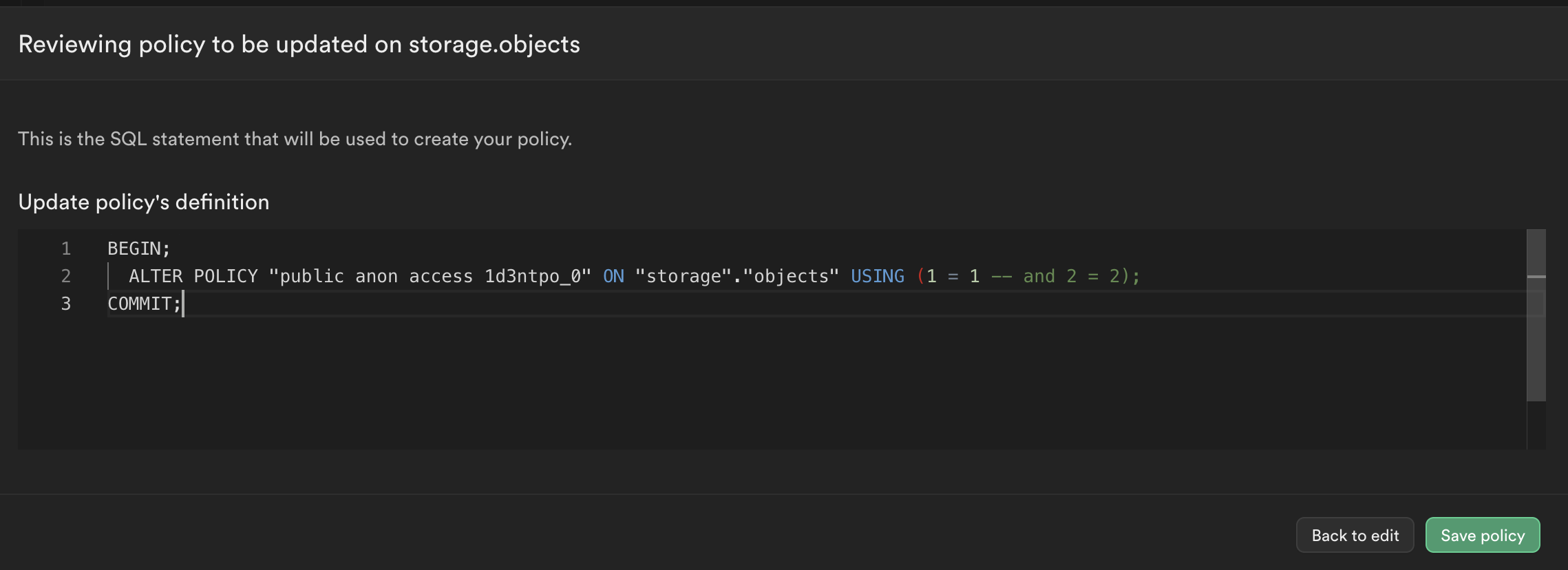 Comments Cause Syntax Errors In Rls Policies · Issue 17600 · Supabasesupabase · Github
