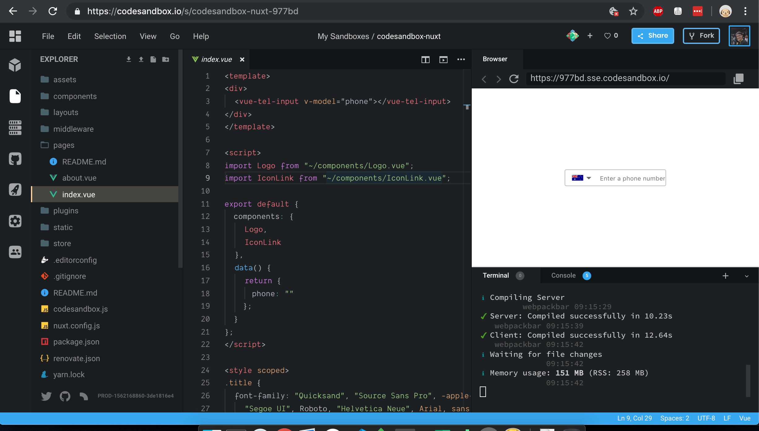 Cannot import to my NUXT project · Issue #105 · iamstevendao/vue-tel-input · GitHub