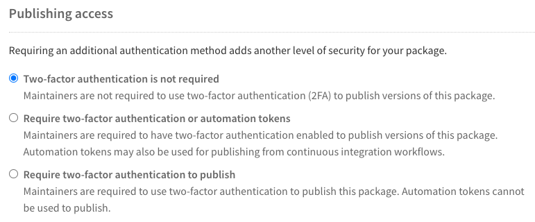 NPM: Require two-factor authentication or automation tokens · Issue ...