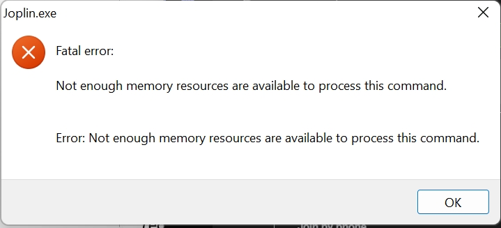 Creating a New Profile Caused Joplin Crash · Issue #6854 · laurent22/joplin · GitHub