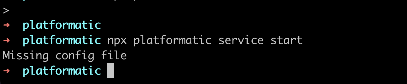 npx platformatic service start -> Missing config file · Issue #523 · platformatic/platformatic ...