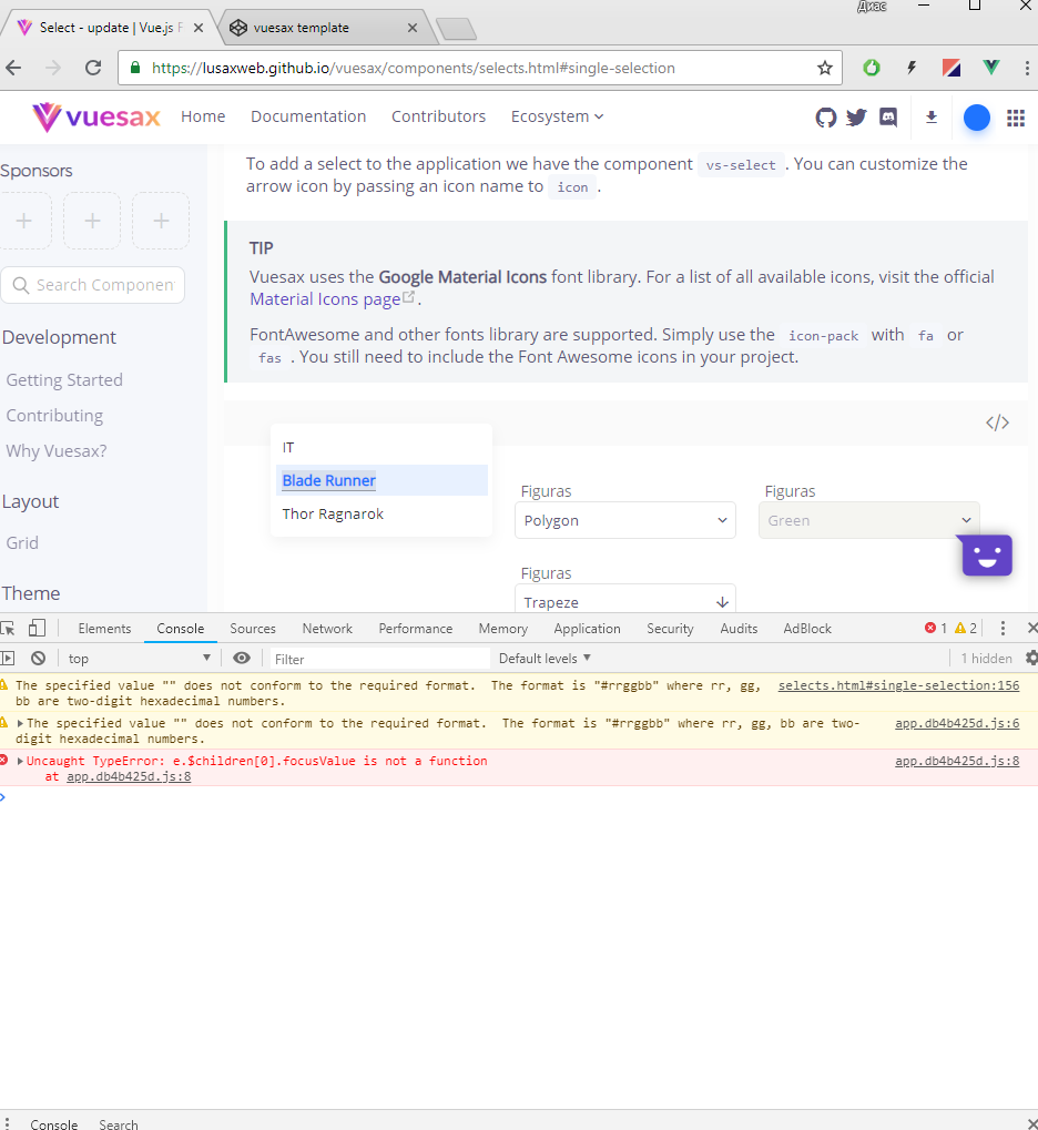 Selectbox Is Buggy · Issue 377 · Lusaxwebvuesax · Github