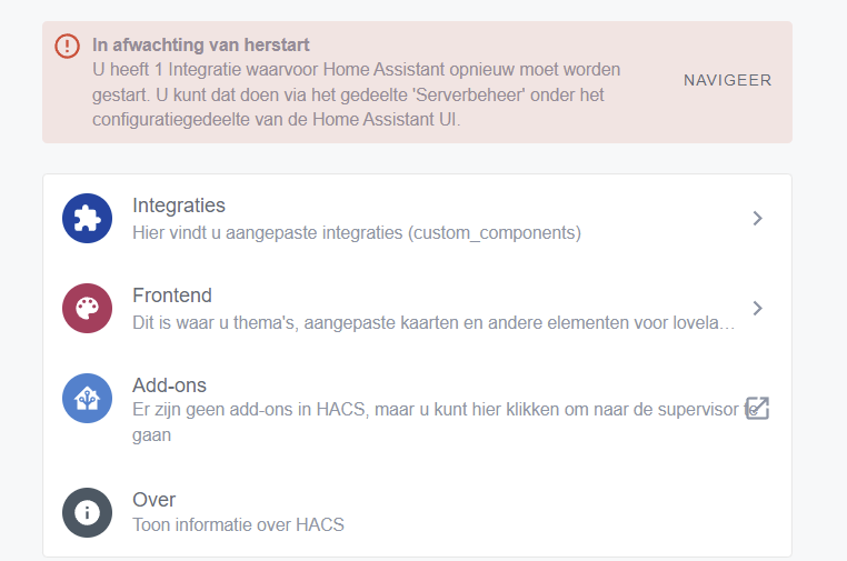 Navigate button (with restart pending) not working · Issue #2667 · hacs/integration · GitHub