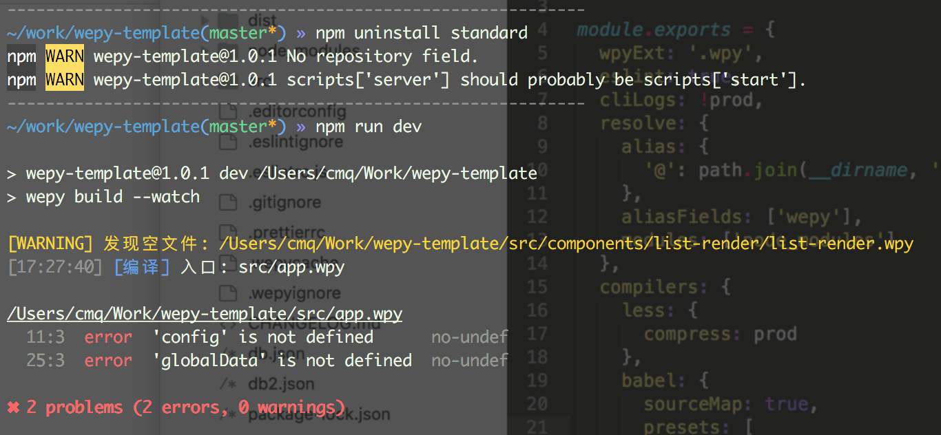 init 初始化项目后 wepy eslint 编译报错 · Issue #1380 · Tencent/wepy · GitHub